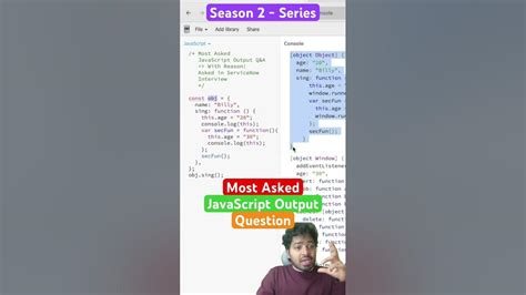 Q 40 Most Asked Javascript Output Interview Question Interview Javascript Servicenow React