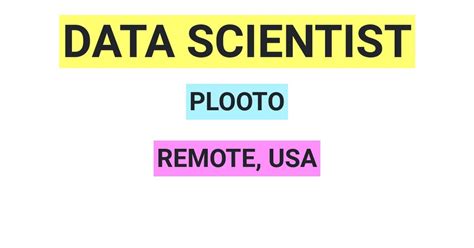 Hiring Data Scientist In Remote Plooto Rdatascientistjobs