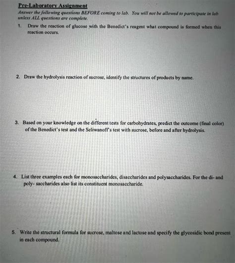 Solved Pre Laboratory Assignment Answer The Following Chegg