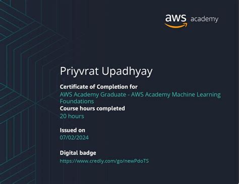 Priyvrat Upadhyay On Linkedin Awsacademy Machinelearning Aws