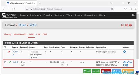 Redirect A Port In Nat Mode On Pfsense 2 6 Firewall Tutorials Informatiweb Pro