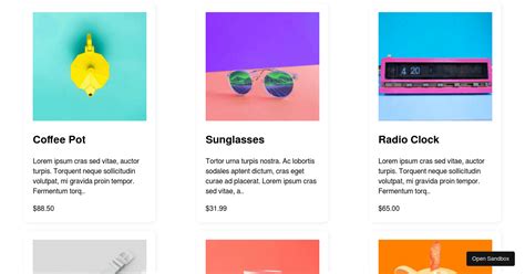 React Reflow Products Codesandbox