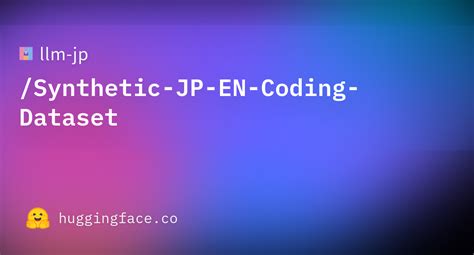 Llm Jpsynthetic Jp En Coding Dataset · Datasets At Hugging Face