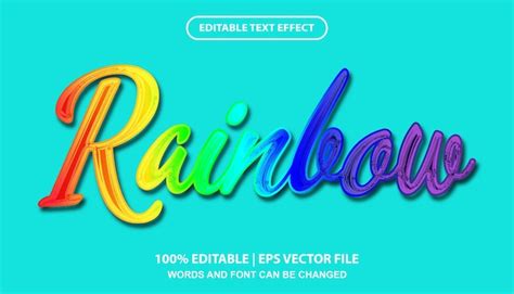 Premium Vector Rainbow Editable Text Effect Template Colorful