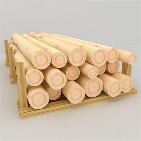 Wooden Log Stack 3d Model Cgtrader