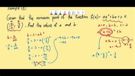 Maximum And Minimum Value Of Quadratic Functions Part 2 Youtube