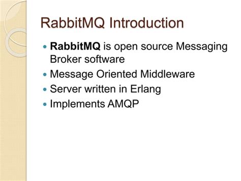 Rabbit Mq Introduction Pptx Computer Networking Computing