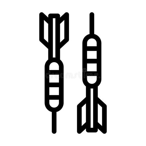 Dart Vector Thick Line Icon For Personal And Commercial Use Stock Illustration Illustration Of