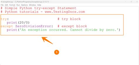 Python Try Except Statement Testingdocs