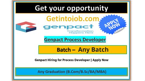 Genpact Process Developer Getintojob