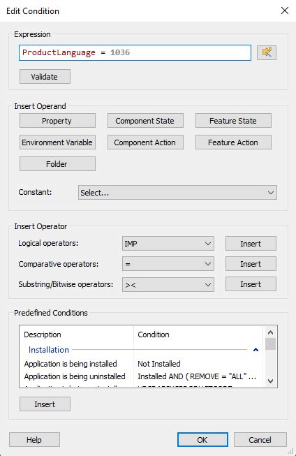 Smart Msi Condition Editor