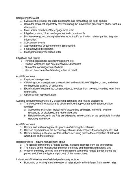 Completing The Audit Pdf Audit Accounting