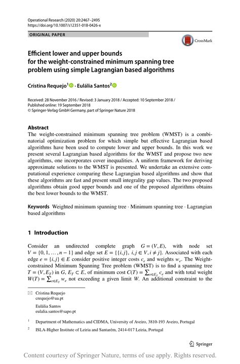 Efficient Lower And Upper Bounds For The Weight Constrained Minimum