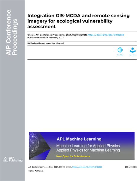 Pdf Integration Gis Mcda And Remote Sensing Imagery For Ecological Vulnerability Assessment