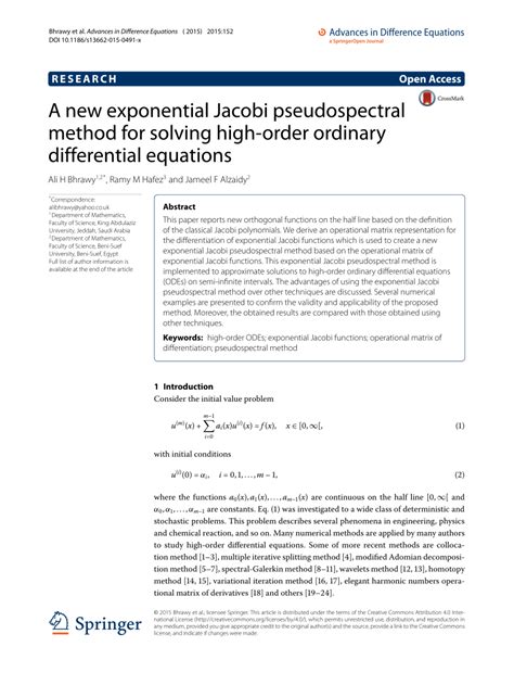 Pdf A New Exponential Jacobi Pseudospectral Method For Solving High
