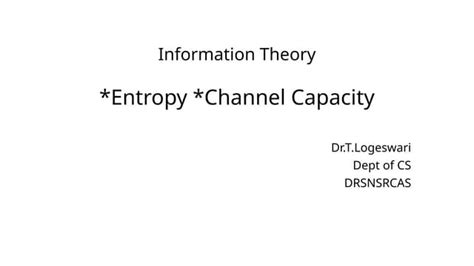 12 Information And Coding Information Theorypptx