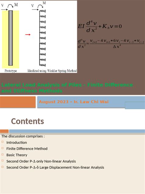 Lateral Analysis Of Piles Finite Difference Pdf Finite Difference Matrix Mathematics