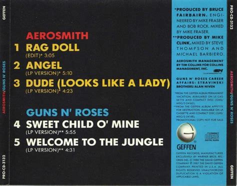 Aerosmith Guns N Roses Aerosmith Guns N Roses Cd Comp Promo