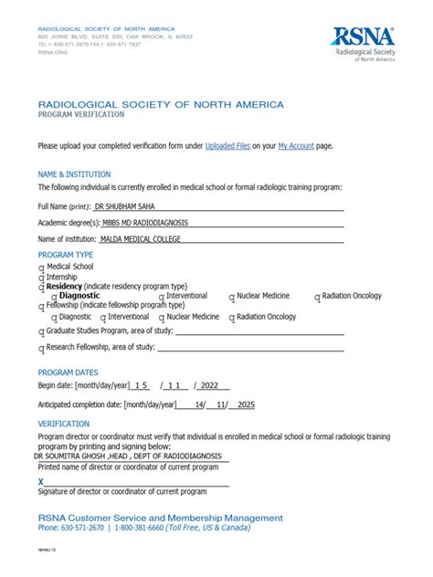 Program Verification Form Pdf Science And Mathematics
