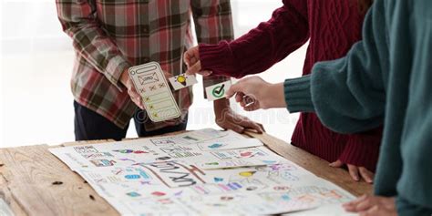 Close Up Ux Developer And Ui Designer Brainstorming Interface Wireframe Designcreative Digital