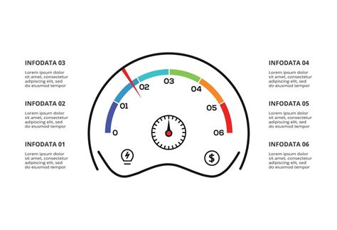 Speedometer Infographic With 6 Elements Template For Web Business