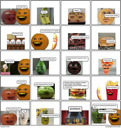 Annoying Orange Characters List