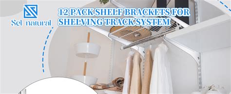 12 Pack Shelf Bracket Adjustable Wire Shelf End Bracket For Single Track Dual Track