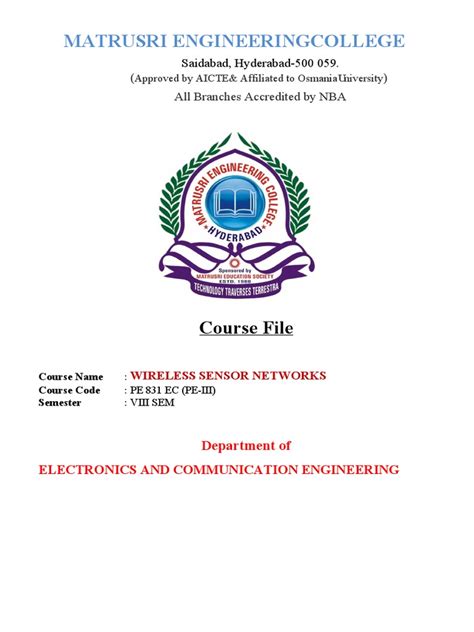 Wsn Unit 5 Notes Pdf Wireless Sensor Network Computer Network
