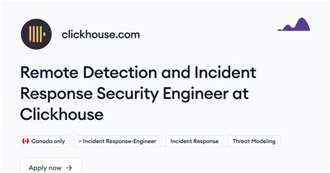 Clickhouse Hiring Detection And Incident Response Security Engineer • Remote Work From Home