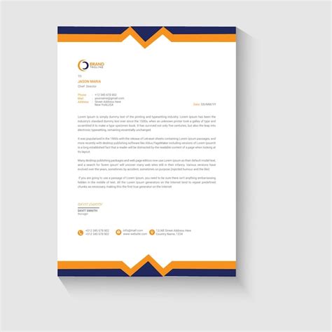 편지 헤드 디자인 템플릿 프리미엄 벡터