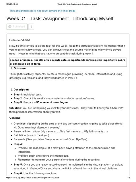 Week 01 Task Assignment Introducing Myself Ok Pdf