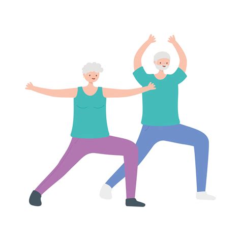 Activity Seniors Old Man And Woman Stretching Exercises Sport 1859785
