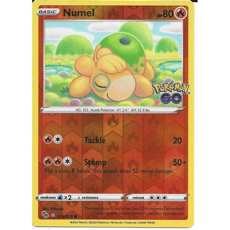 Pokemon Trading Card Game 053078 Ditto 013 Numel Sticker Unpeeled Rare Holo Card Pokemon