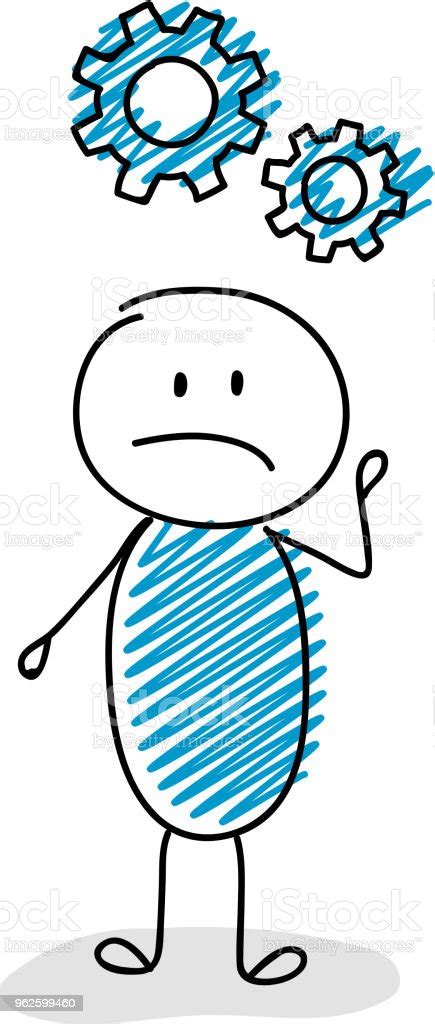 만화 Stickman장부 기호 있는 비즈니스 아이콘입니다 벡터입니다 개념에 대한 스톡 벡터 아트 및 기타 이미지 개념 개발 기어 기계 부분 Istock