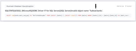 Summarize Not Work With Ms Sql Server Invalid Object Name Tsahealbank Filament