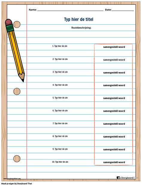 Vul De Lege Samengestelde Woorden In Storyboard