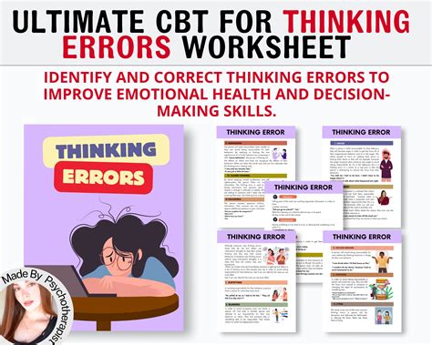 Understanding The Thinking Errors Therapy Worksheets Bundle Therapy
