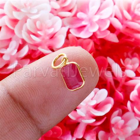 Ruby Charm K Solid Gold Charm Handmade Gold Charm Charm Pendant Charms Necklace Ruby