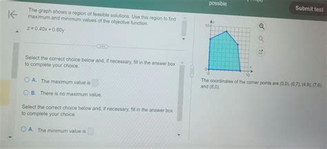 Solved The Graph Shows A Region Of Feasible Solutions Use