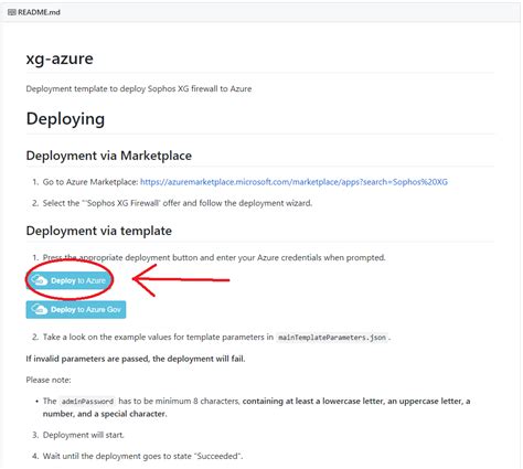 deploy sophos xg firewall on microsoft azure to existing resource group