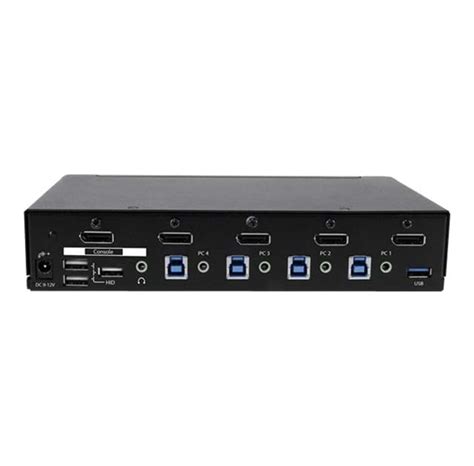 StarTech Com 4 Port DisplayPort KVM Switch With Built In USB 3 0 Hub 4K