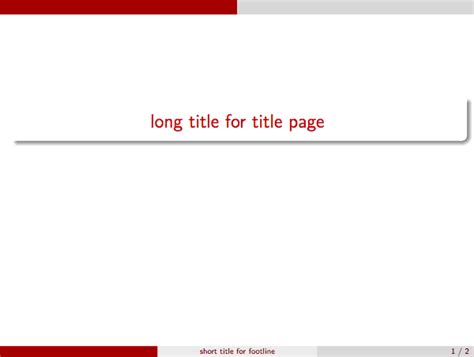 Yaml R Markdown Pandoc Beamer Presentation With Short Title Stack Overflow