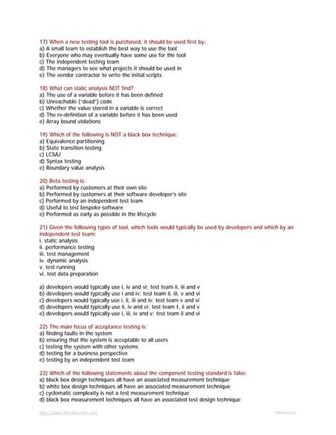 Istqb Question Paper Dump PDF Computing Technology Computing