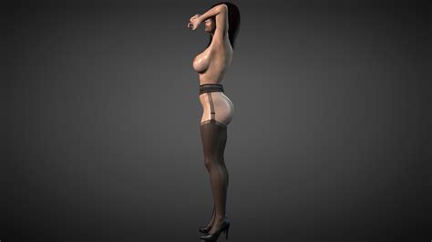 D Naked Girl In Stockings With Stretching Animations Turbosquid