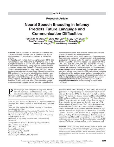 Neural Speech Encoding In Infancy Predicts Future Language And Communication Difficulties