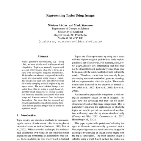 Representing Topics Using Images Acl Anthology