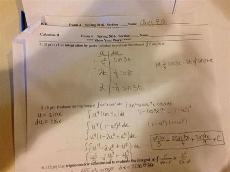 solved use integration by parts tabular to evaluate the