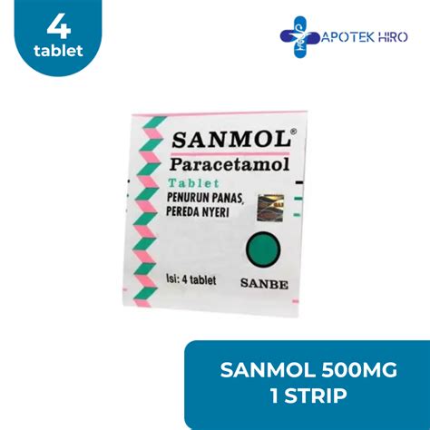 Sanmol 500mg 1 Strip Isi 4 Tablet Apotek Hiro