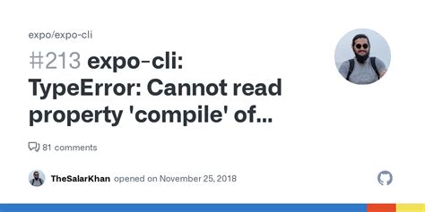 Expo Cli Typeerror Cannot Read Property Compile Of Undefined · Issue 213 · Expoexpo Cli