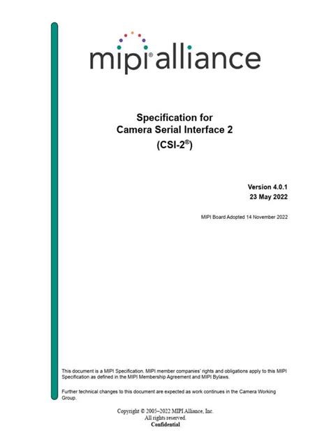 Mipi CSI Protocol Specification Detailed Guide For Developers